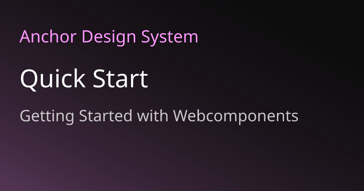 Quick Start | Tryg Anchor