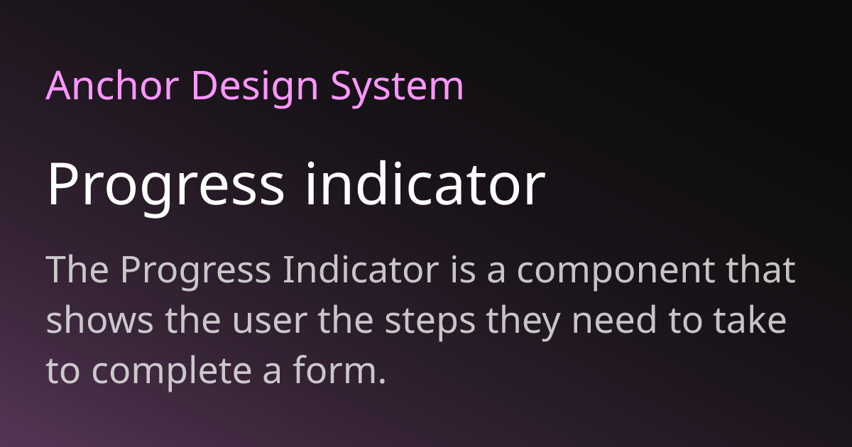 Progress indicator | Tryg Anchor